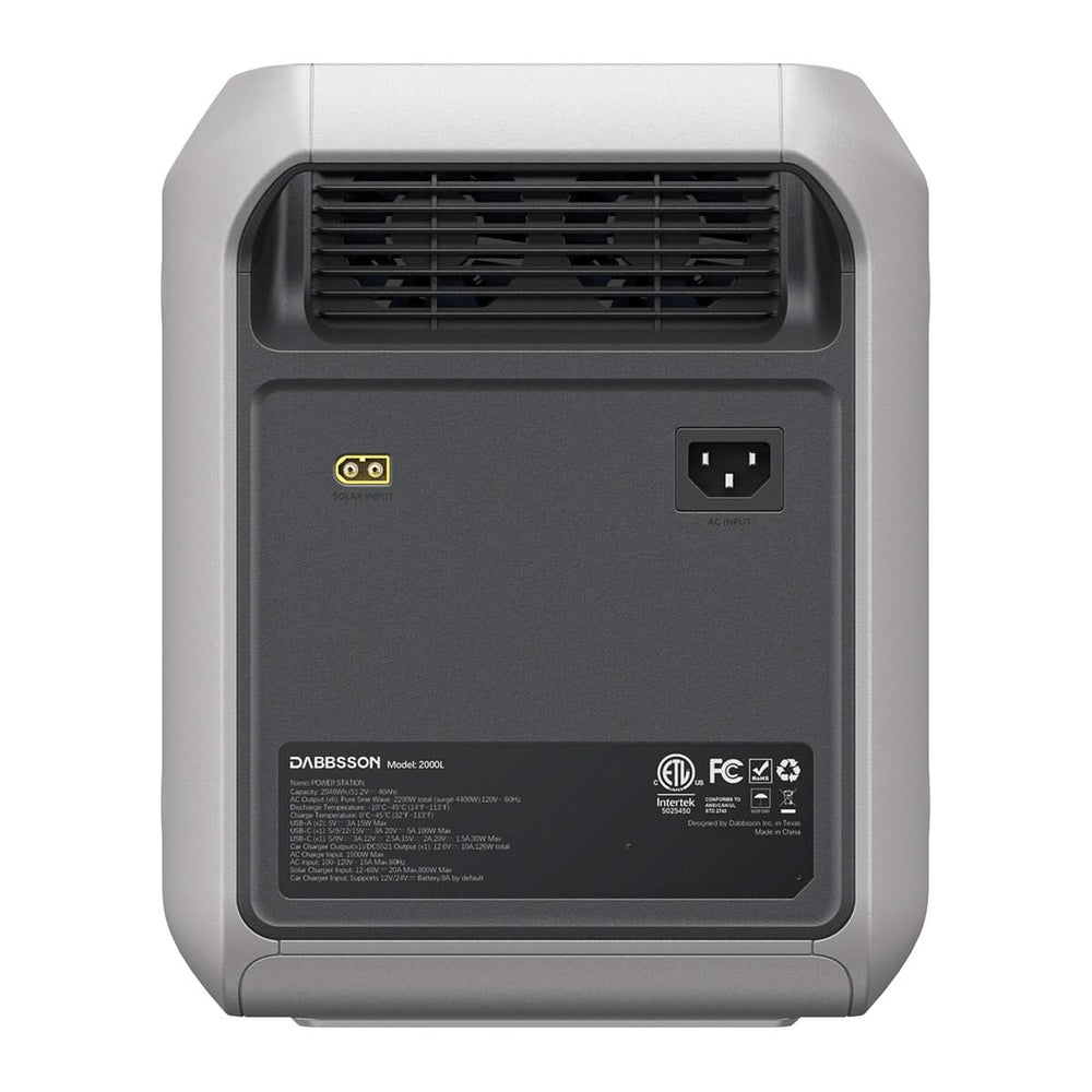 2000L Portable Power Station 2048Wh, 2200W Output, Lightweight, LFP Battery, Smart App Control ...
